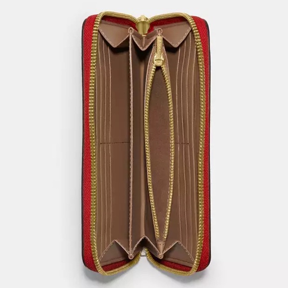 Coach | Bags | Coach Long Zip Around Wallet With Heart Cherry Print ...